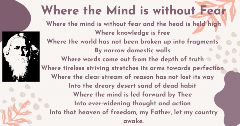 Poem: Where the Mind is without Fear 10th Class KUMARBHARATI - Pupil's ...